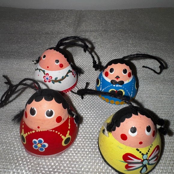 Art | Vintage Hand Painted Pottery Bells Folk Art | Poshmark